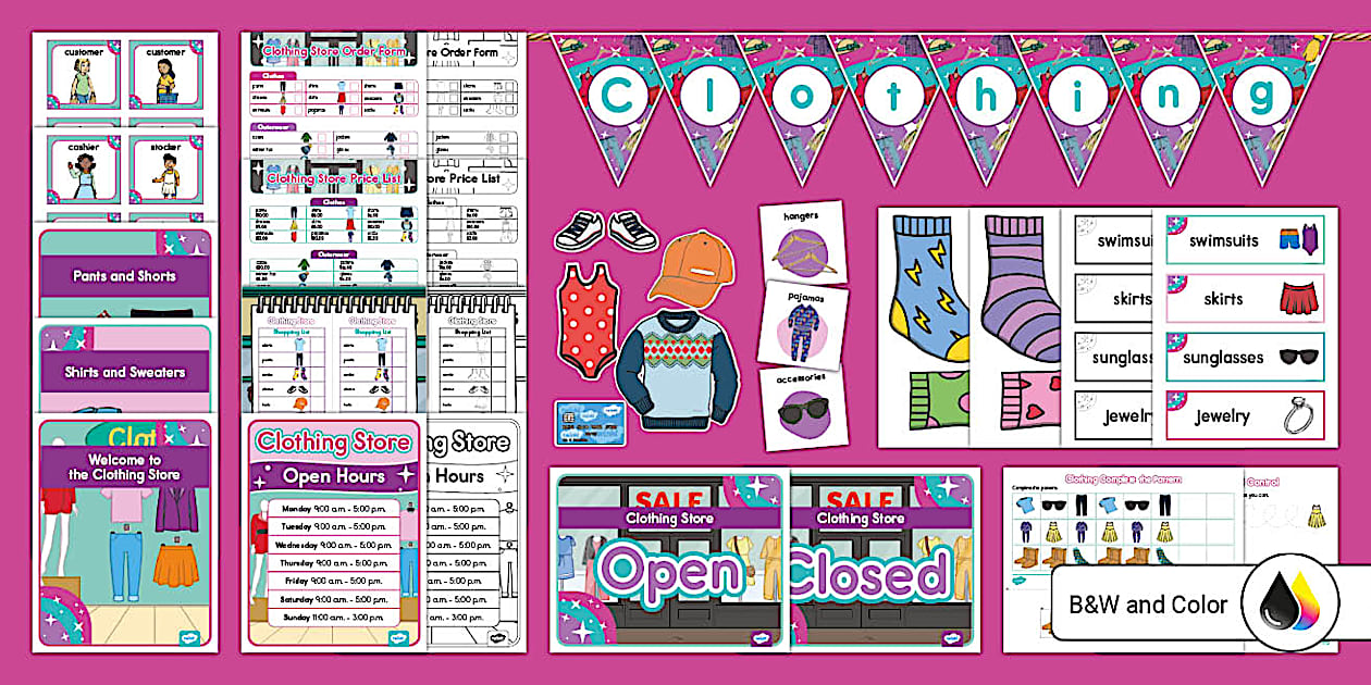 Clothing Store Dramatic Play Pack (teacher made) - Twinkl