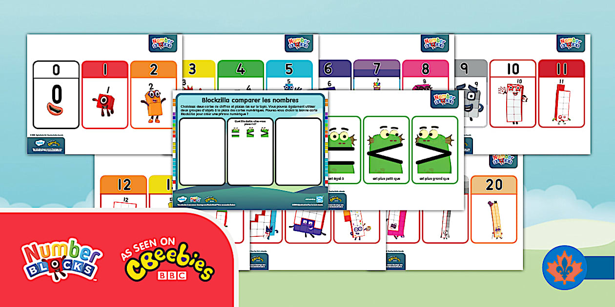 * NEW * Numberblocks: Blockzilla Comparing Numbers Activity French