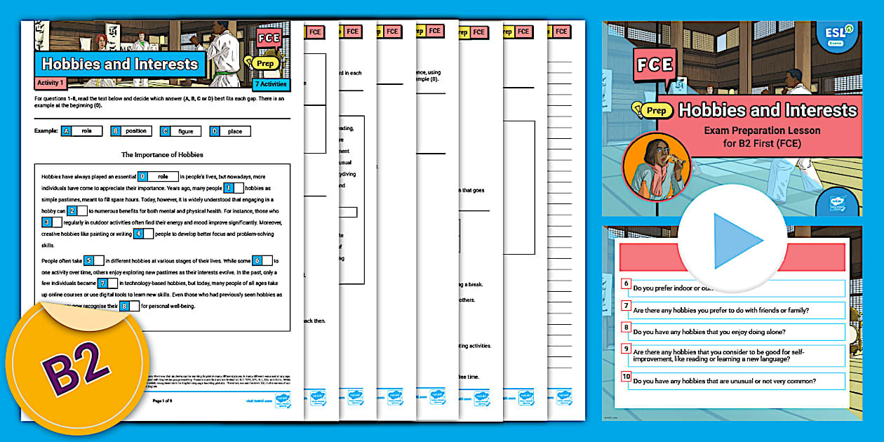 B2 First (FCE) - Prep Lesson (Hobbies and Interests)