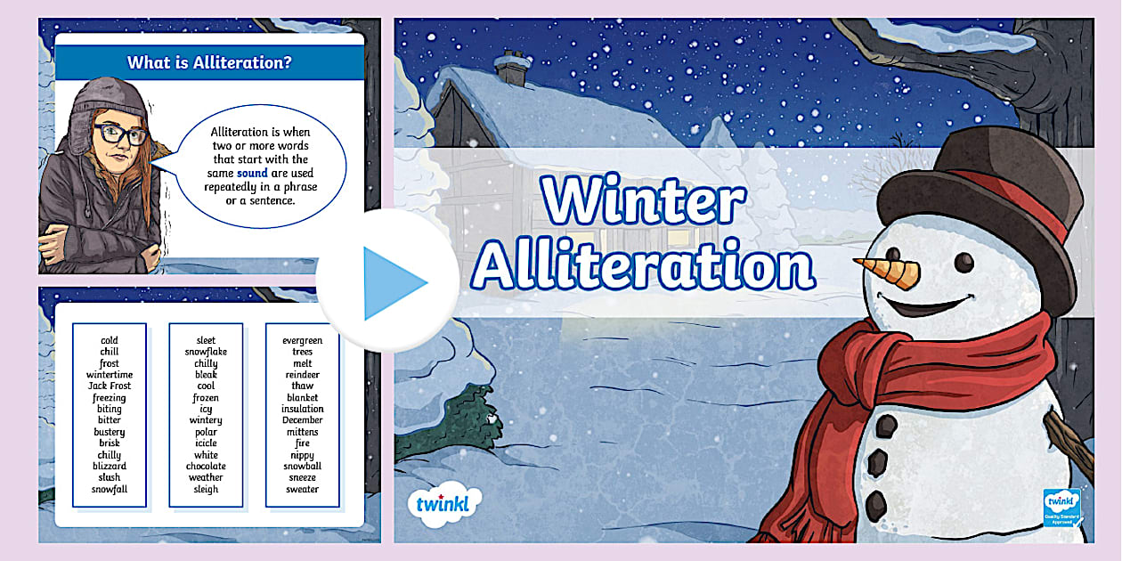 Winter Alliteration (Teacher-Made) - Twinkl