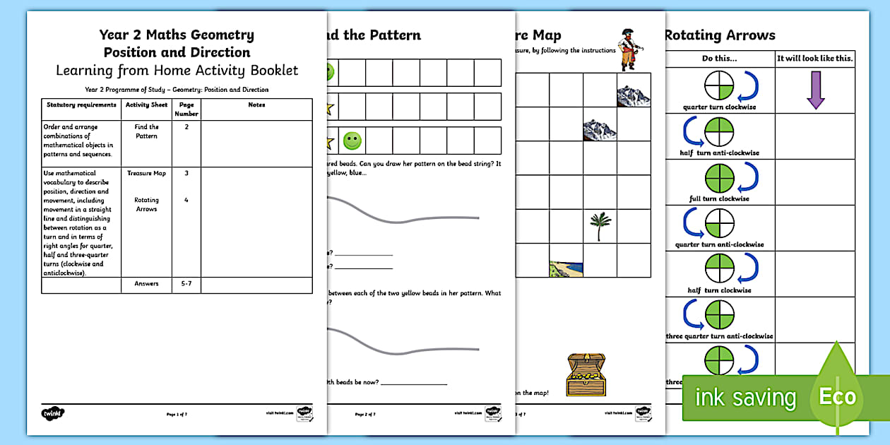 Geometry: Position and Movement Activities (Ages 6 - 7)