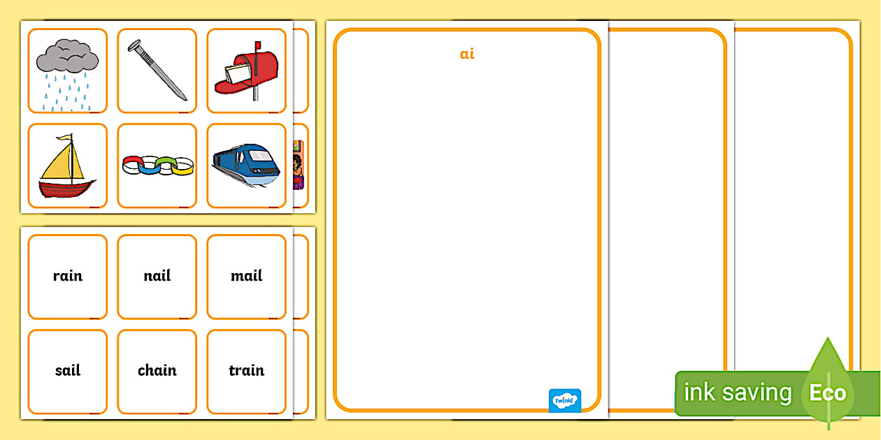 ai Sound Family Sorting and Matching Activity Pack - Twinkl