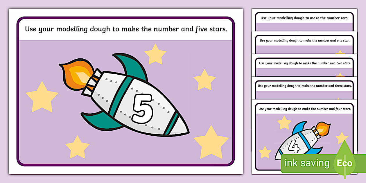 Rocket Modelling Dough Mats 0 10 (teacher made) - Twinkl