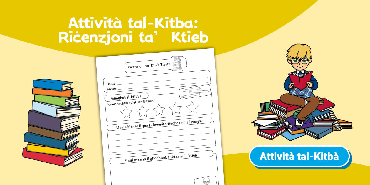 Attività tal-Kitba: Riċenzjoni ta' Ktieb l Twinkl
