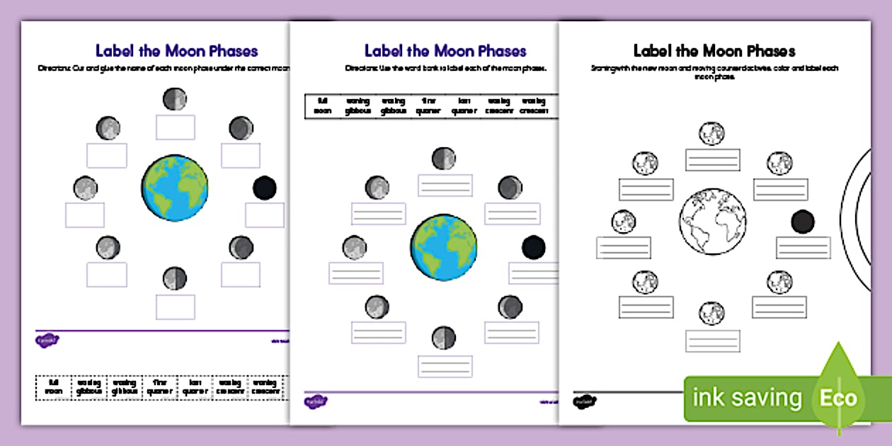 Fun Moon Phase Worksheet for K-2nd Grade | Twinkl USA