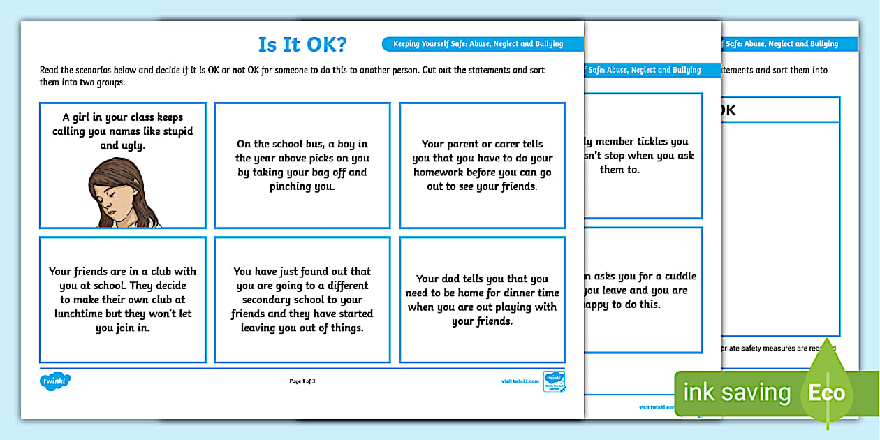 RSHP Abuse, Neglect and Bullying Activity Sheet - Twinkl