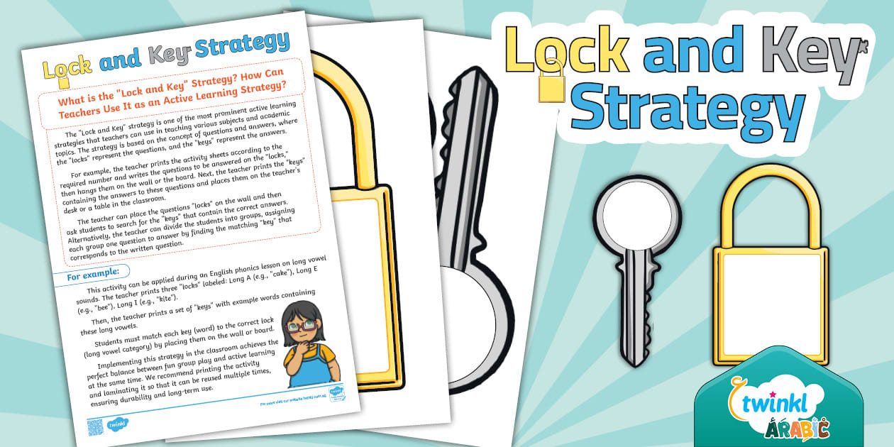 Lock and Key Strategy Activity Cards