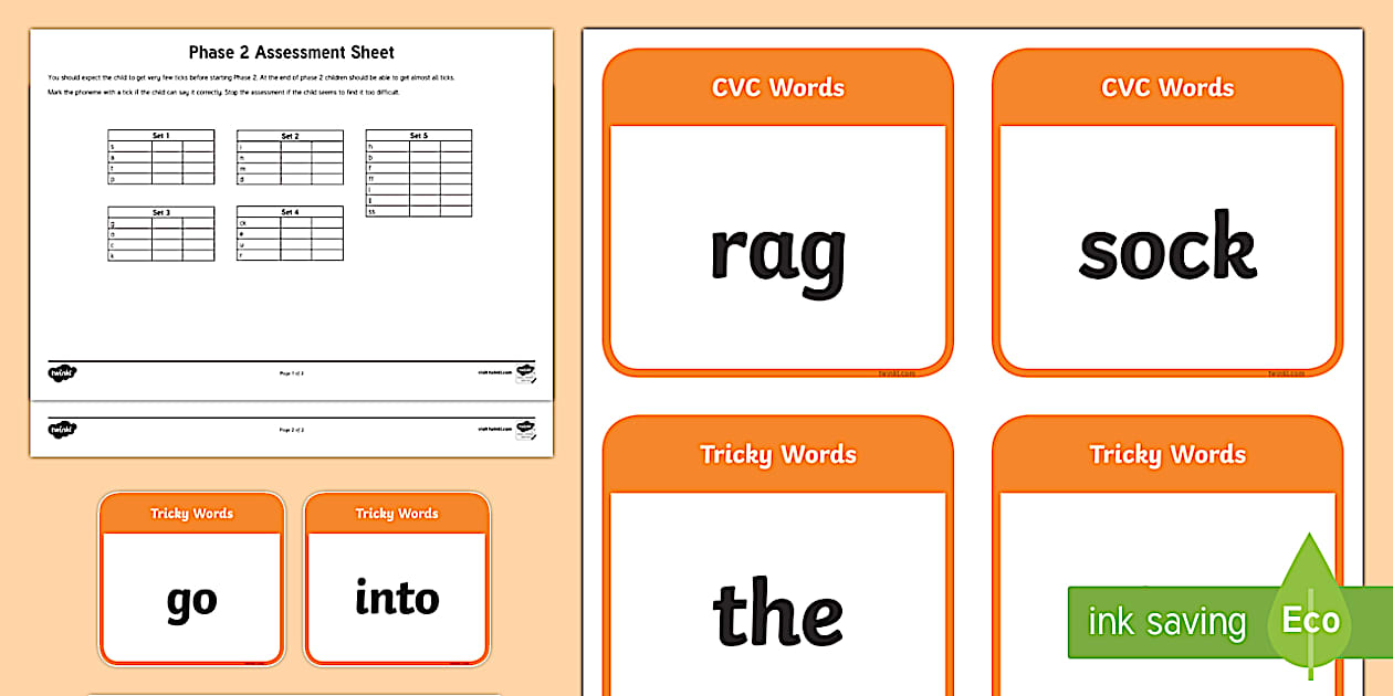 Phase 2 Phonics Letters and Sounds Assessment Pack - Twinkl