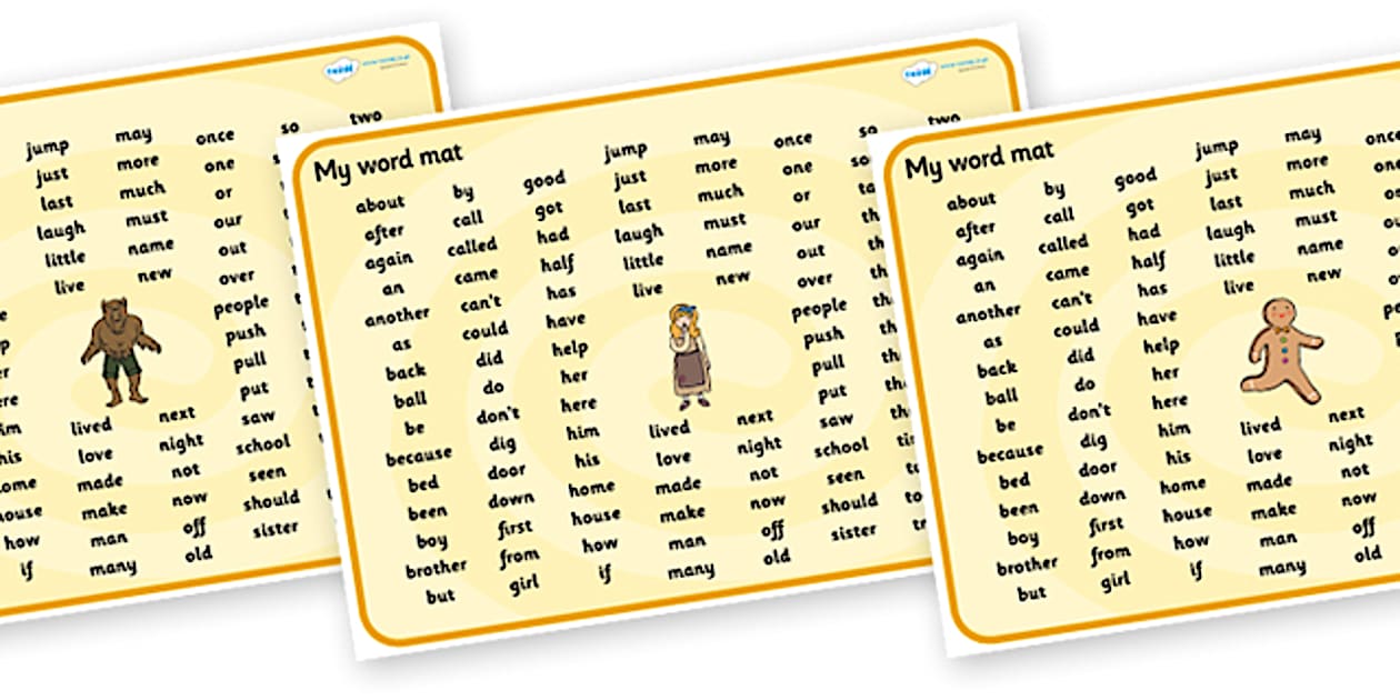 Cursive Traditional Tales Themed KS1 Word Mat (teacher made)