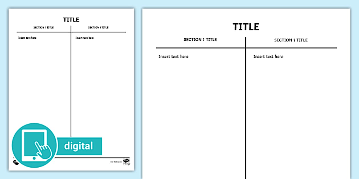 Editable T Chart Template | ELA | Twinkl USA - Twinkl