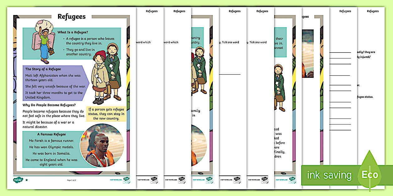 KS1 Refugee Differentiated Reading Comprehension Activity