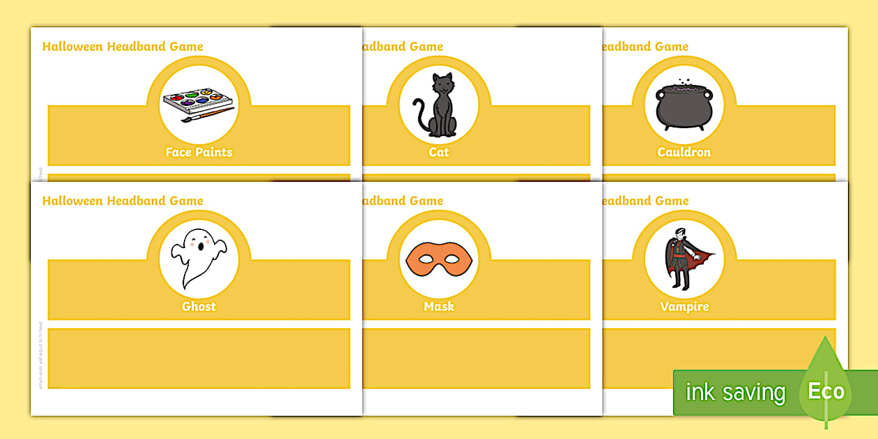 Halloween Headband Oral Language Game - Twinkl