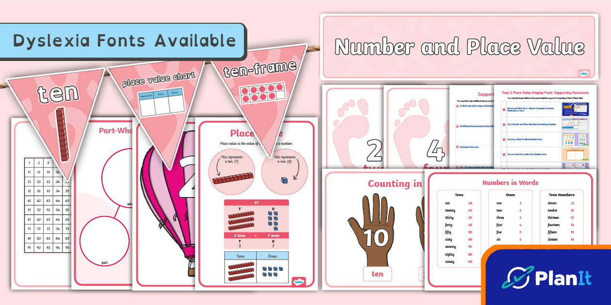 KS1 Number and Place Value Maths Working Wall Display Pack