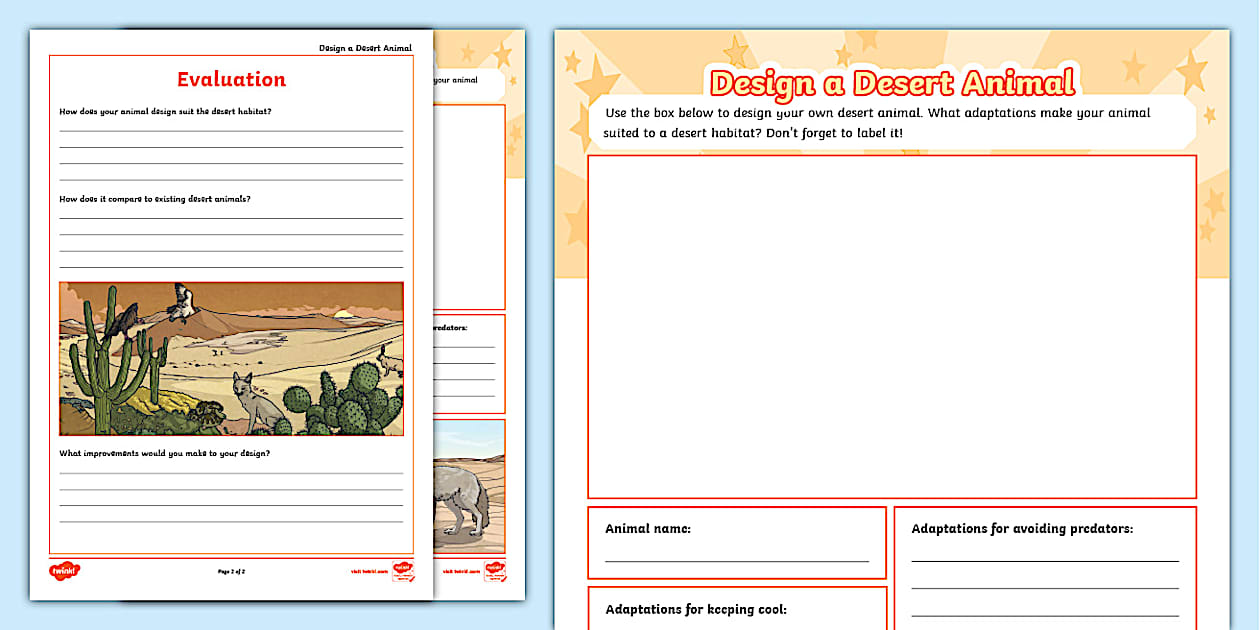Design a Desert Animal Worksheet