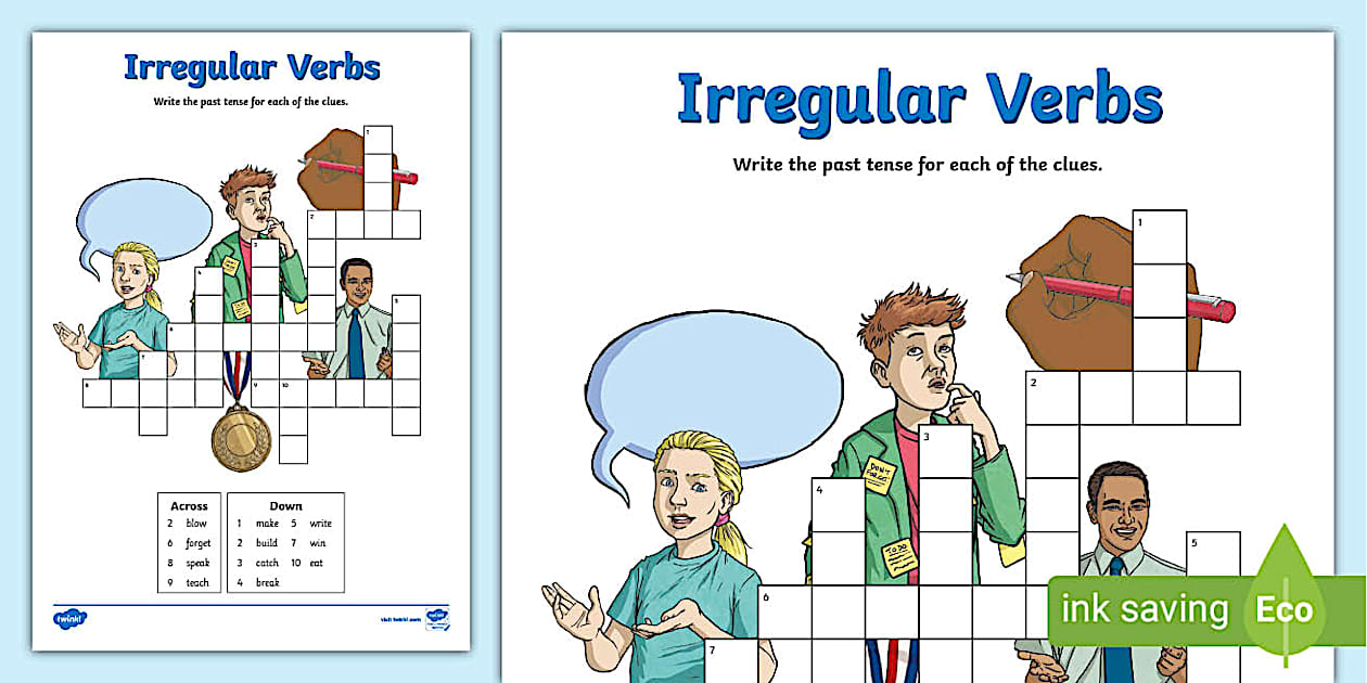 Irregular Verbs Crossword (Teacher-Made) - Twinkl