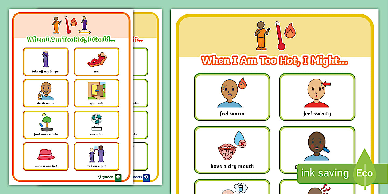 Twinkl Symbols: Recognising When I'm Too Hot (Teacher-Made)