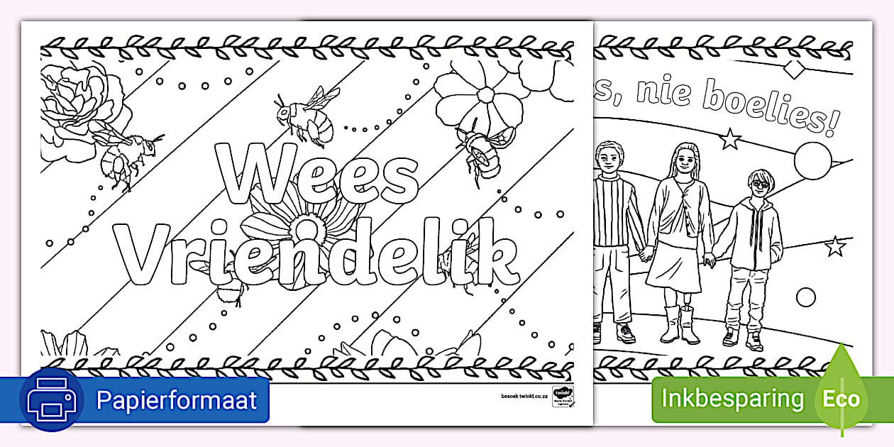 Anti-Boelie - Inkleur Bladsye (Teacher-Made) - Twinkl