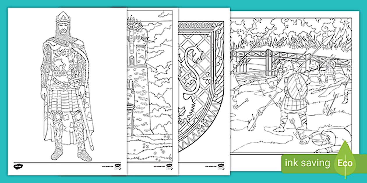The Scottish Wars of Independence Mindfulness Colouring Pages