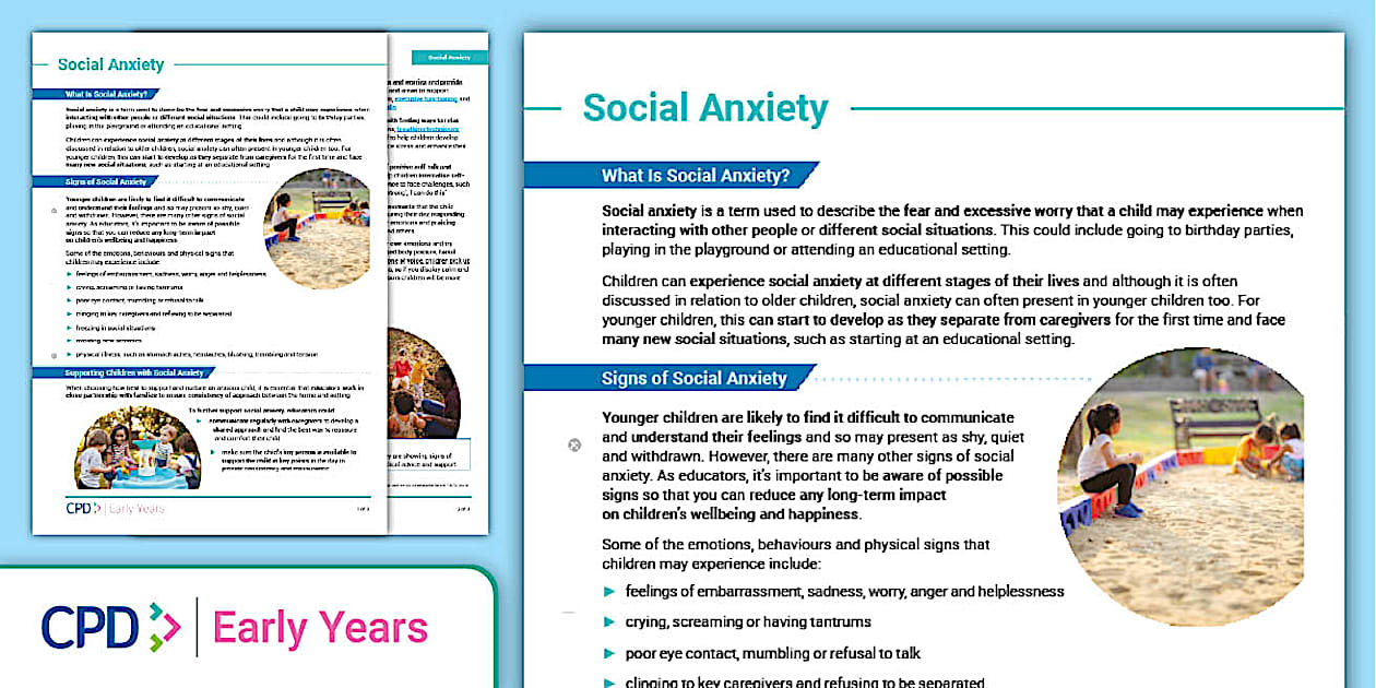 CPD Socal Anxiety Information Poster (teacher made) - Twinkl