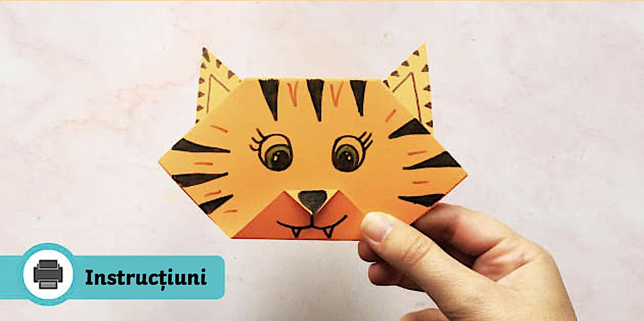 Origami: Tigru – Activitate practică (Teacher-Made)