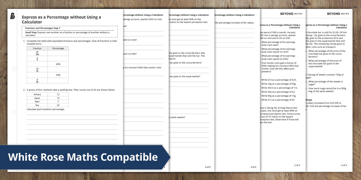 👉 Express as a Percentage Without Using a Calculator