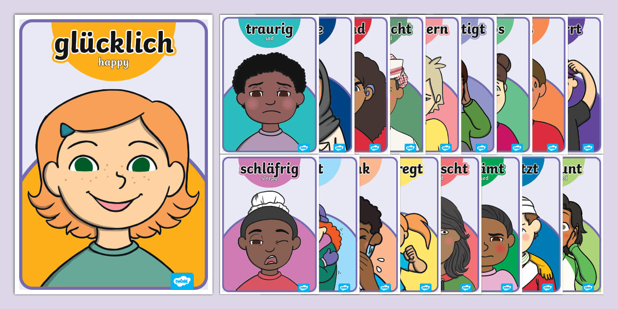 Emotions Poster German/English - Twinkl