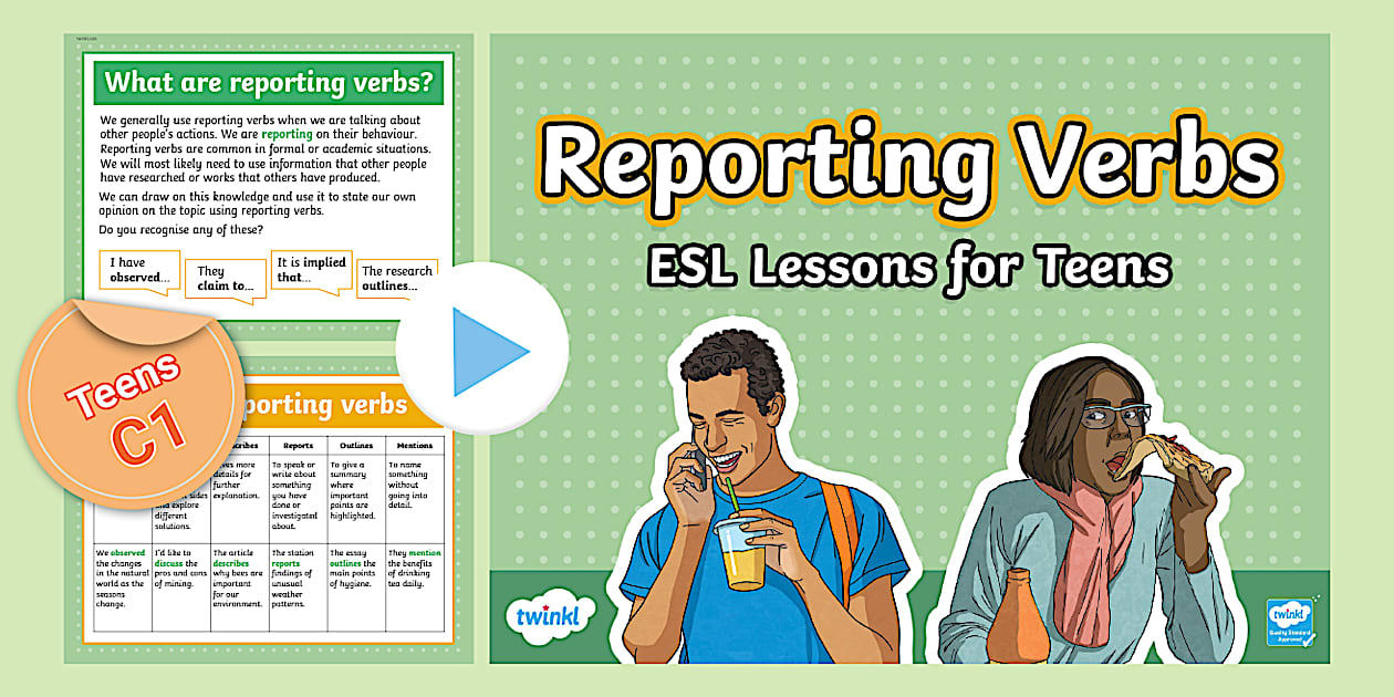 ESL Reporting Verbs PPT [Teens, C1] – PowerPoint Lesson