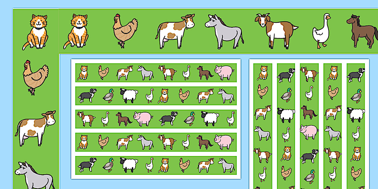 Farm Animal Display Borders