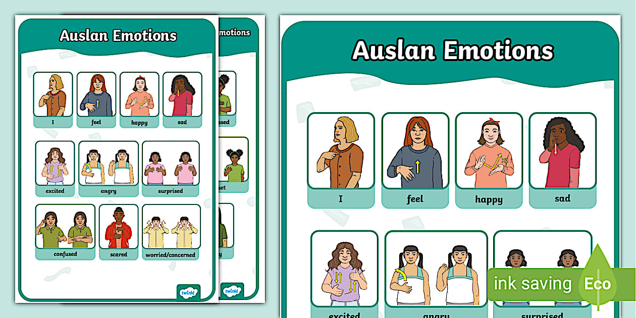 Auslan Emotions Word Mats