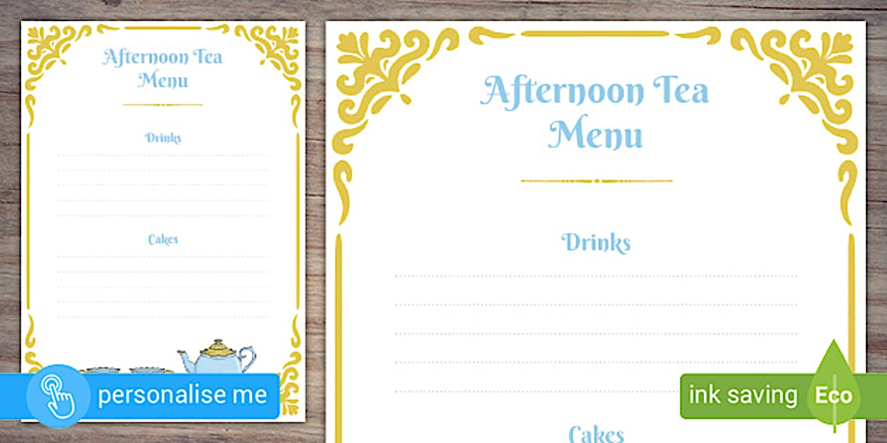 Printable Afternoon Tea Menu Template | Twinkl Party