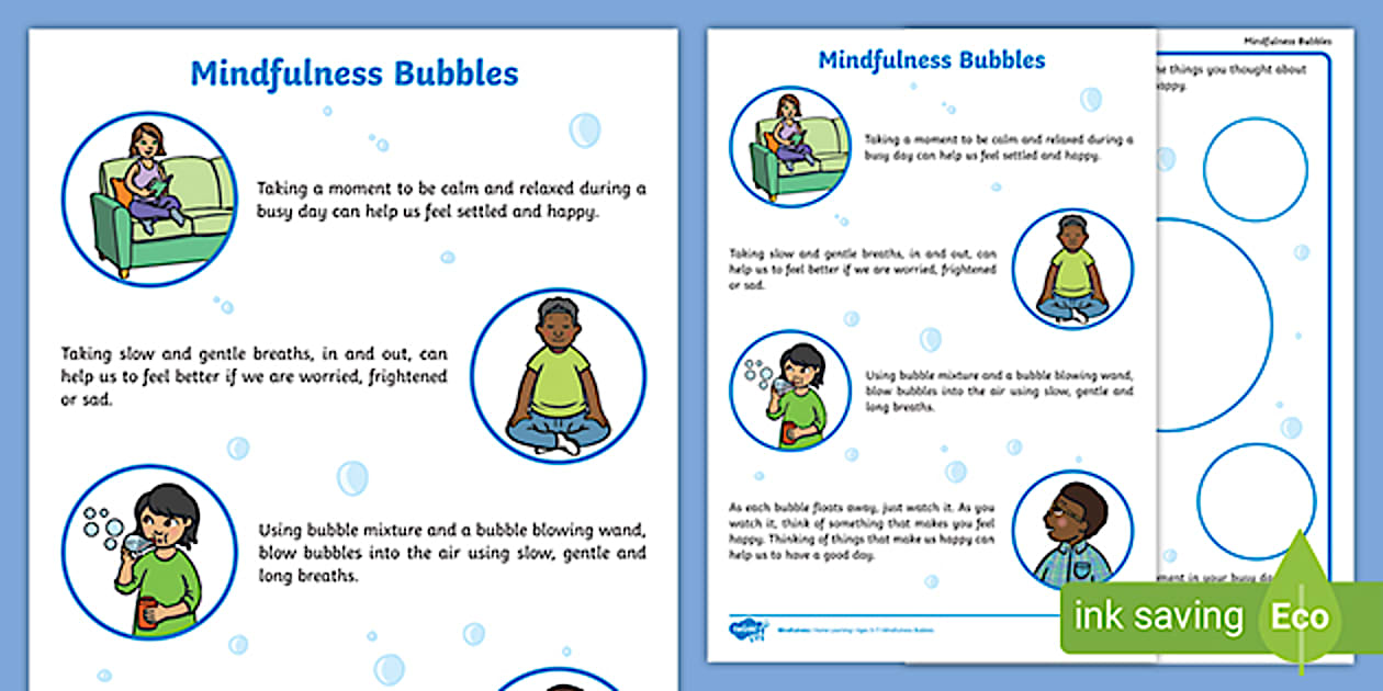 Mindfulness Bubbles Activity - Wellbeing Resources for Kids