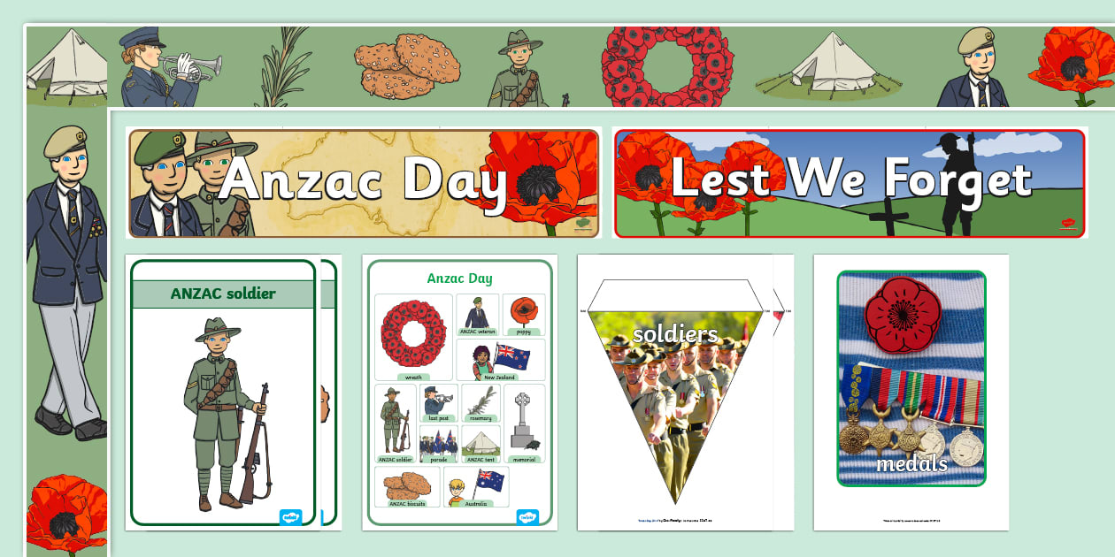 Anzac Day Display Pack - ANZAC Day (teacher made) - Twinkl
