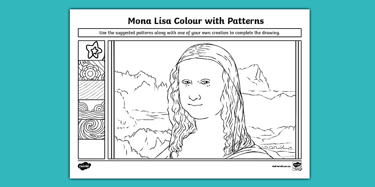 Mona Lisa Colour with Patterns Activity (teacher made)