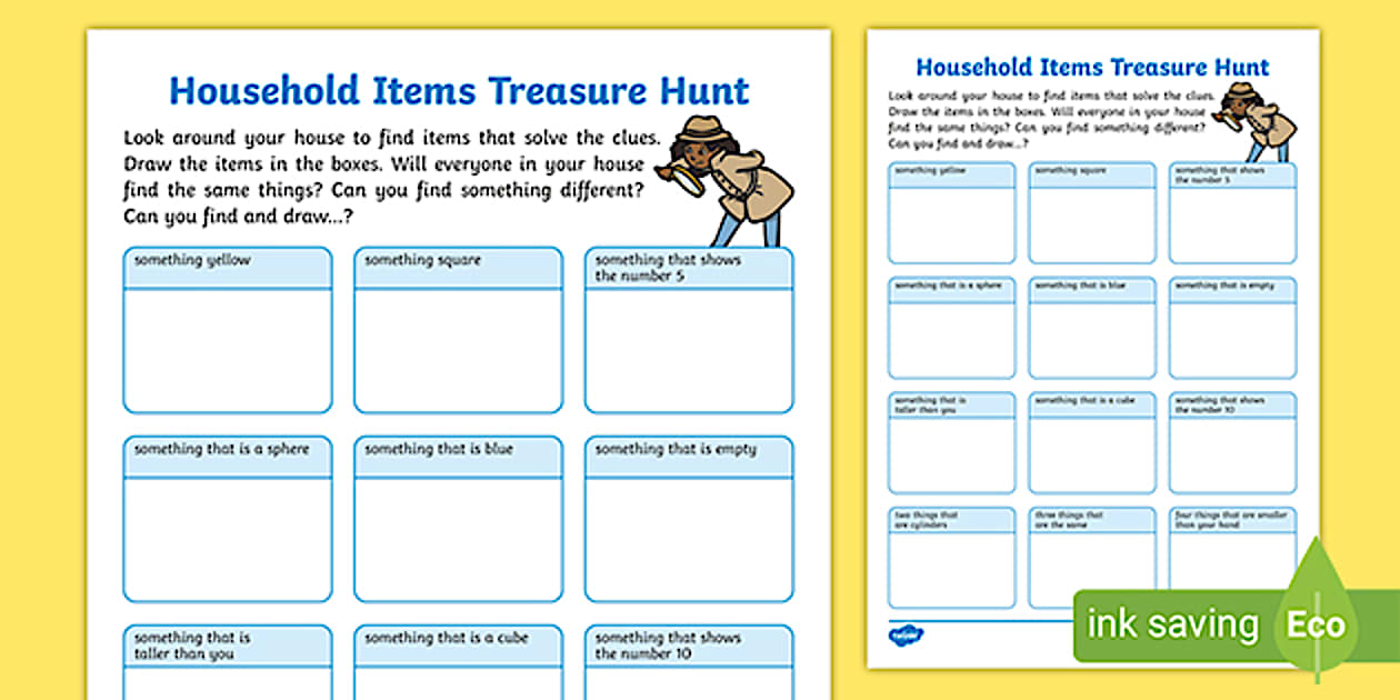 👉 Household Treasure Hunt | Treasure Hunt Clues for Home
