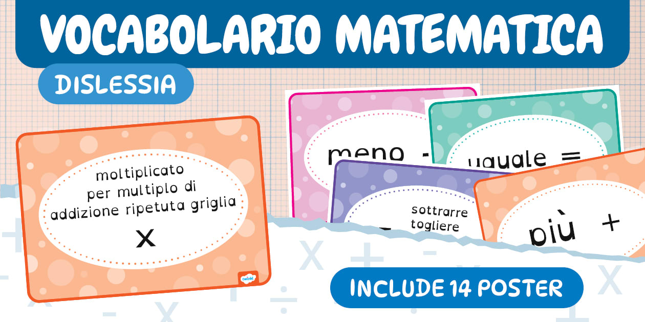 Poster vocabolario matematica – Dislessia