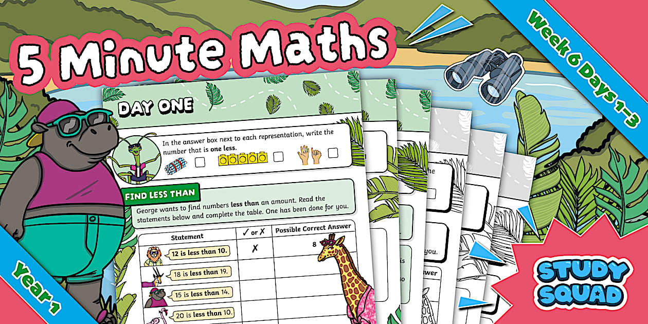 👉 Study Squad 5 Minute Maths - Year 1 Spring - Week 6 Days 1-3