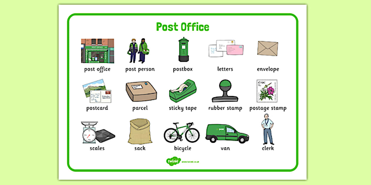 AN Post Office Word Mat (teacher made) - Twinkl