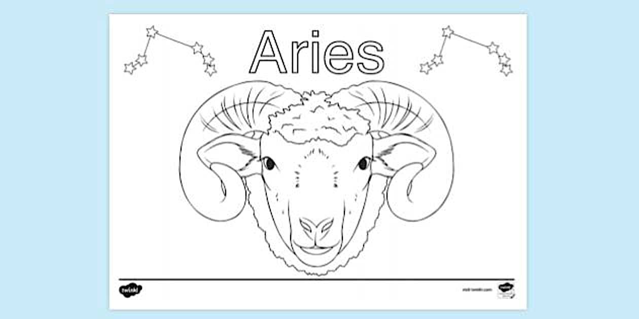 Aries Colouring Page | Colouring Sheets - Twinkl