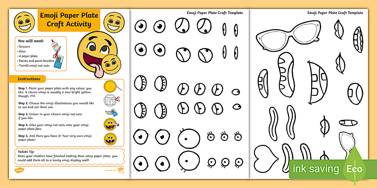 😊 Emoji Paper Plate Craft Activity (teacher made)