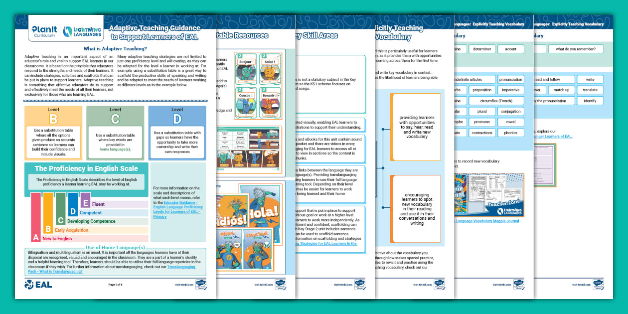 Lightning Languages: Adaptive Teaching Guidance - Twinkl