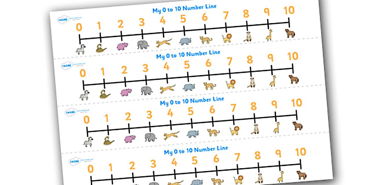 Safari Number Line (0-10) (Hecho por educadores) - Twinkl