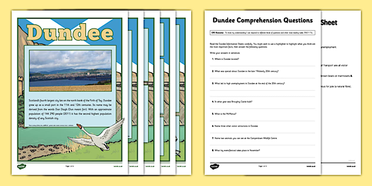 City Of Dundee Comprehension Activity | Twinkl - Twinkl