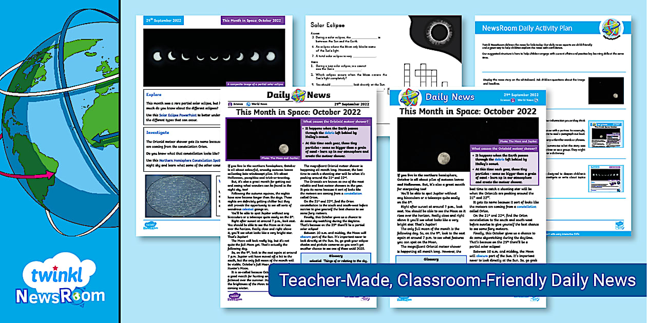Space Events in October - Daily NewsRoom Pack (teacher made)