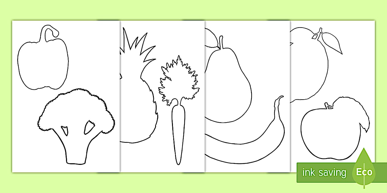 Vegetables and Fruit Templates - Shadow Puppet Cut-Outs