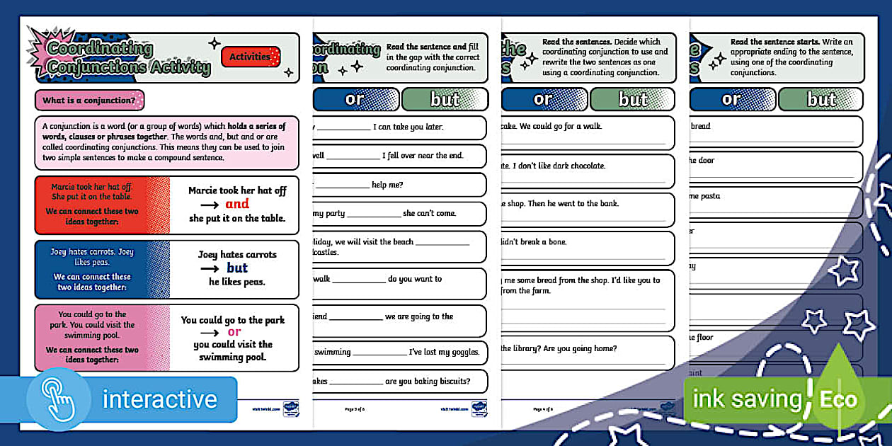 Printable Coordinating Conjunctions Activities | Parents Y2