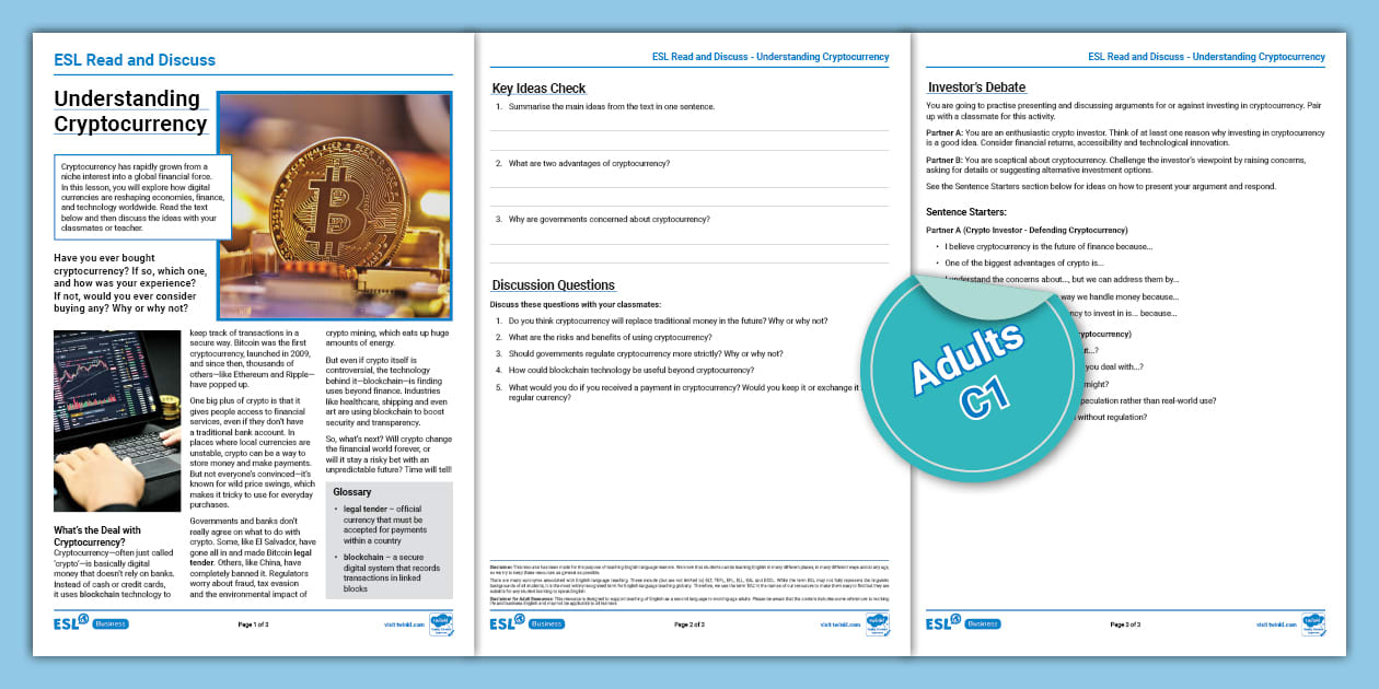 Understanding Cryptocurrency (teacher made) - Twinkl
