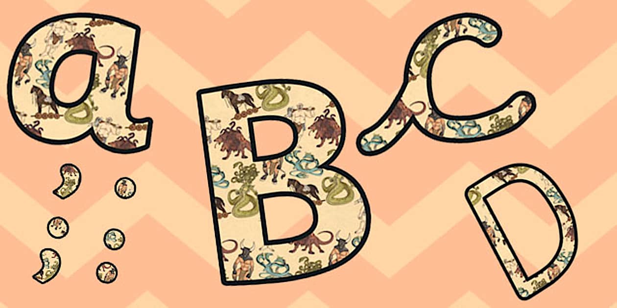 Greek Mythical Creatures Themed Display Lettering - lettering