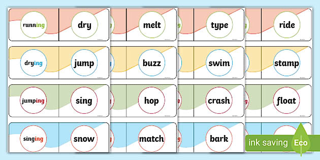 Suffix Loop ING cards | EYLF | Primary Resources - Twinkl
