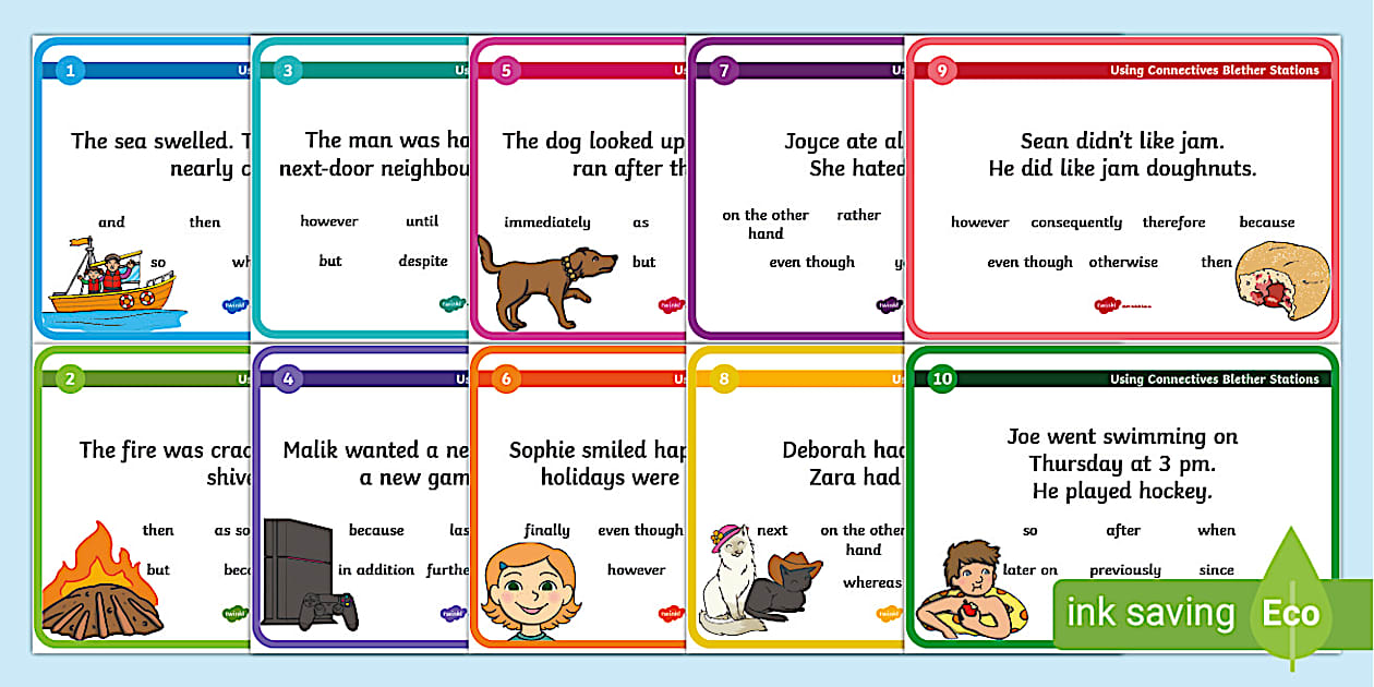 Using Connectives Blether Stations - Twinkl