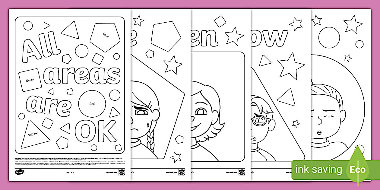 OT: Areas of Self-Regulation Colouring Pages - Twinkl